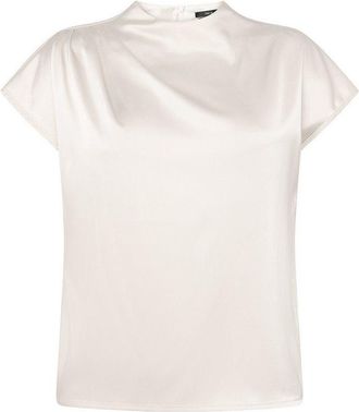 Zero Satinbluse Damen mit Kragen