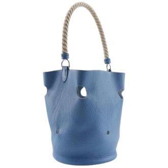 Herm&egrave;s Pre-owned Manjoire MM Taurillon Clemence Schultertasche - - Pre-owned - Damen - Blau - ONE SIZE