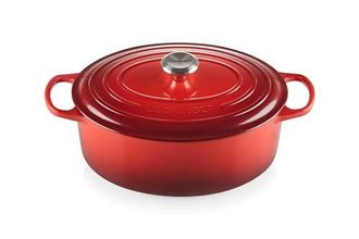 LE CREUSET Le Creuset Cocotte en Fonte Émaillée Signature avec Couvercle, 31cm, Ovale, 6,3 L, 5,705 kg, Cerise, 21178310602430
