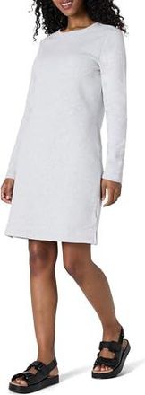Amazon Essentials Robe en Polaire Longueur au-Dessus du Genou avec Manches Longues et col Rond Femme, Gris Clair Chiné, XXL