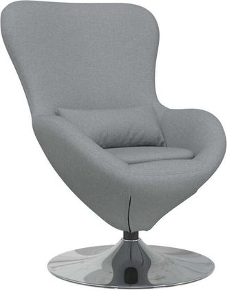 vidaXL Fauteuil oeuf Gris clair tissu Vidaxl