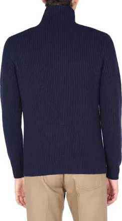 Ballantyne Turtleneck English Rib Knit Sweater - Black