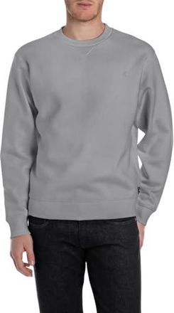 Replay Sweat-Shirt Basique à col Rond pour Homme, 093 Lead Grey, XL