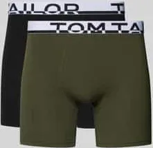 Tom Tailor Slim Fit Trunks mit Label-Schriftzug am Bund im 2er-Pack