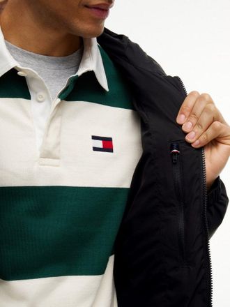 Tommy Hilfiger Daunenjacke DOWN HOODED PUFFER JKT mit Logo-Patch, mit Kapuze, mit Daunenf&uuml;llung