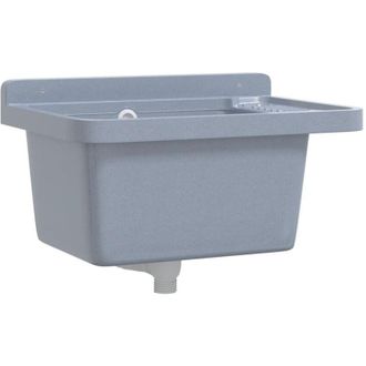 vidaXL Ausgussbecken Wandmontage Grau 50x35x24 cm Harz Vidaxl