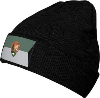 Generic Bonnet Tricoté Guide du Service des Parcs Nationaux des États-Unis Extensible Bonnet Hiver Chaud Tricot Doux Chapeau Tricoté pour Adultes Cyclisme Ski