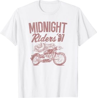 Trendy Apparel Trendy Midnight Riders 91 Faded Text, Motorcycle T-Shirt