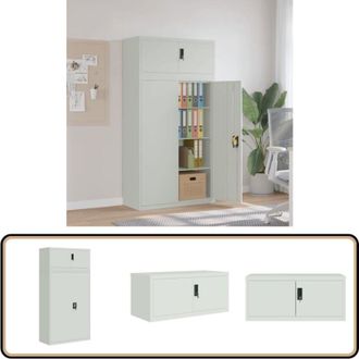 vidaXL Vidaxl - Aktenschrank Hellgrau 90x40x180 cm Stahl - Aktenschrank - Schreibtischschrank - Büroschrank - Metallschrank - Aufbewahrungsbox
