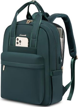 Lovevook Sac &agrave; dos pour femme - Avec compartiment pour ordinateur portable - &Eacute;tanche - &Eacute;l&eacute;gant - Pour le travail, luniversit&eacute;, le bureau, les voyages, vert fon