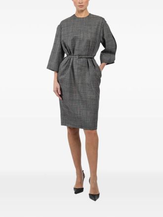 SA SU PHI Diana belted check mini dress - Gris