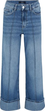 Zero Damen Jeans weites Bein mit Umschlag 28 Inch 42, Blue Used Denim