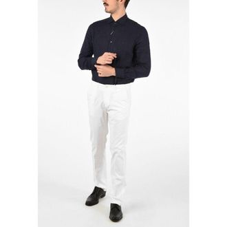 Corneliani Mens Cotton Stretch Chino White With
