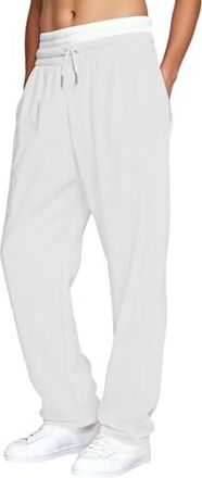 Generic Pantalon de jogging pour homme avec taille double couche, jambe droite, pantalon de jogging solide, pantalon de jogging confortable pour le quotidien,