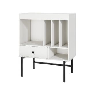 Giantex Plattenspieler-Ständer, Schallplattenständer aus Holz, Plattenspielertisch mit Aufbewahrung für Alben, Beistelltisch für Schlafzimmer, Wohnzimmer, 70 