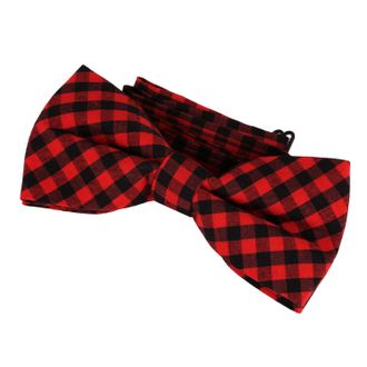 DonDon Edle karierte Fliege bzw. Schleife mit Haken - bereits gebunden und verstellbar