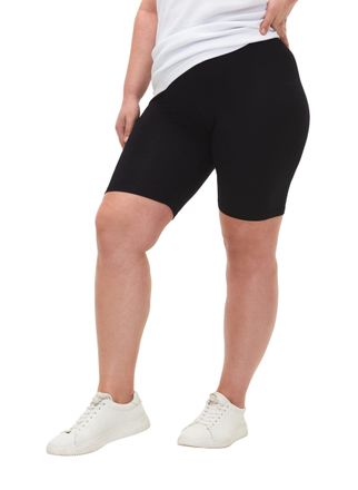 Zizzi Große Größen Damen Einfarbige Fahrradshorts aus Viskose Gr 42-44 Black