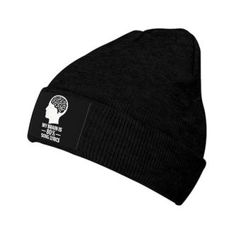 Generic L&eacute;ger Bonnet Tricot&eacute;, Mon Cerveau est compos&eacute; &agrave; 80% de Paroles de chansons, Universelle Casquette Tricot&eacute;, Tricoter Chapeau pour Cyclisme, Ski, Sports