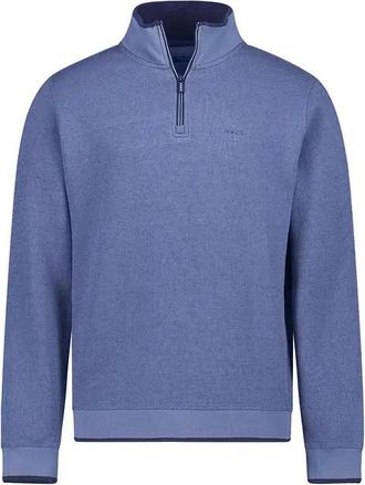 N.Z.A. Herren Troyer blau Baumwolle unifarben