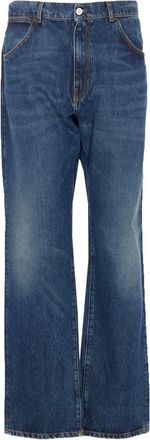 Amish Jeans mit Tragefalten - Blau