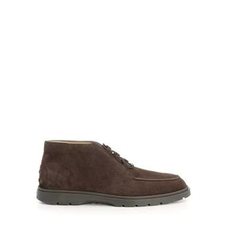 Tod's Braune Wildleder Stiefeletten mit Elastischen Schn&uuml;rsenkeln - - Shoes - Herren - Braun - 41 1/2 EU