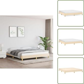 vidaXL Bettgestell ohne Matratze Creme 180x200 cm Stoff - Bettrahmen - Doppelbett - Cremefarbenes Bett - Boxspringbetten - Lattenrost