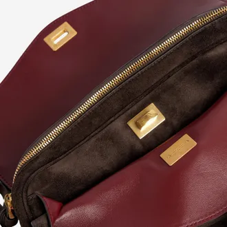 Balenciaga Womens Shoulder Bag Suede Dark Brown Leather