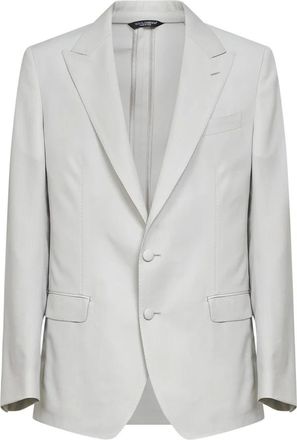 Dolce & Gabbana Homme, Vestes, Beige, Taille: 2XL Veste en popeline de laine &agrave; simple boutonnage