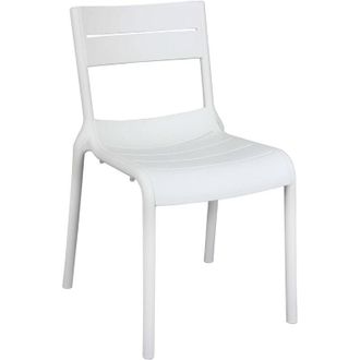 Oviala Oviala - Chaise blanche de terrasse en plastique