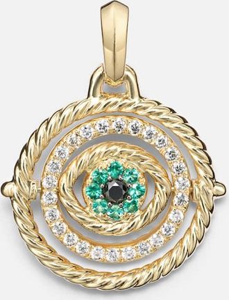 David Yurman Collier Evil Eye en or 18 ct (750/1000) avec &eacute;meraudes et diamants