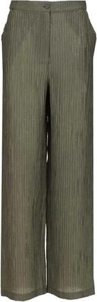 Emporio Armani Femme, Pantalons, Vert, Taille: 36 FR Wide Pantalons