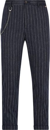 Luis Trenker Leinenhose mit Baumwollanteil und Nadelstreifen in