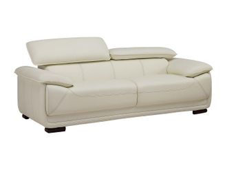 Vente-Unique Ledersofa 3-Sitzer - Elfenbein - MACELO