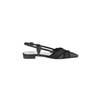 Roberto Festa Milano Schwarze Leder Slingback Flache Schuhe - - Shoes - Damen - Schwarzk - 37 EU