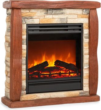 Klarstein Lienz Elektrischer Kamin mit LED-Flammeneffekt, 1800 W, 2 Heizstufen: 900/1800 W, OpenWindow Detection, dimmbare Beleuchtung, Wochentimer, Thermostat,