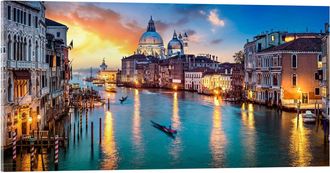 Posterlounge Canal Grande in Venedig am Abend, Italien Acrylglasbild von Jan Christopher Becke 100 x 50 cm Wandbilder Wanddeko