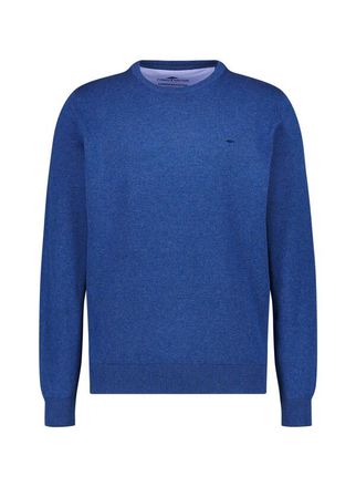 Fynch-Hatton Fynch-Hatton Herren Pullover blau Baumwolle unifarben