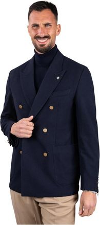 Manuel Ritz Homme, Vestes, Bleu, Taille: S Veste crois&eacute;e