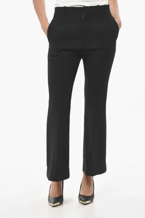 Bottega Veneta Flared Fit Wollhose mit G&uuml;rtelschlaufen Bottega Veneta