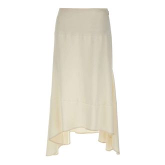 Victoria Beckham Femme, Jupes, Blanc, Taille: 40 FR Asymmetric Midi Skirt