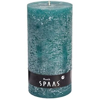 Spaas Rustikale Stumpenkerze, geruchlos, 100/200 mm, ± 120 Stunden, Smaragdgrün