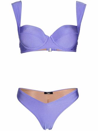 Noire Swimwear bikini &agrave; effet de brillance - Violet