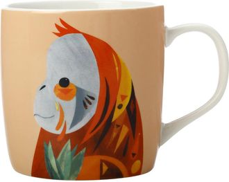 Maxwell & Williams DX0914 Kaffee-Tasse Orang-Utan 420 ml - Porzellan bauchig - mit buntem Affen-Motiv, in Geschenkbox
