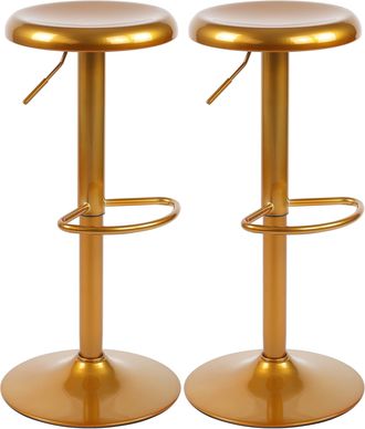 Clp Barhocker 2er Set Barstuhl Williston höhenverstellbar mit Fußablage, Tresenstuhl für die Küche, drehbar mit Bodenschoner, Farbe:Gold