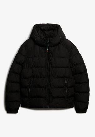 Superdry Steppjacke HOODED SPORTS PUFFER JACKET Kunstfaser, relaxed fit