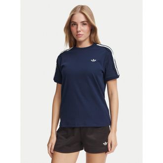 adidas T-Shirt Lace 3 Stripes LG4264 Dunkelblau Regular Fit