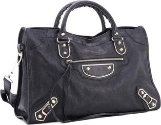Balenciaga City Classic Metallic Edge Bag Leather Medium satchel - Schwarz