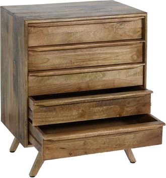 Hhg Neuwertig] Highboard HHG 195, Kommode Sideboard Schrank Schubladen Massiv-Holz Mango 81x65x43cm MVG-zertifiziert