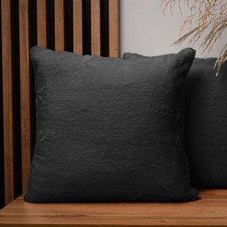 MG Design 2er Set Kissenbez&uuml;ge 45 x 45 cm in Anthrazit - mit Rei&szlig;verschluss, langfloriges Kunstfell, extra weich & Cosy, pflegeleicht