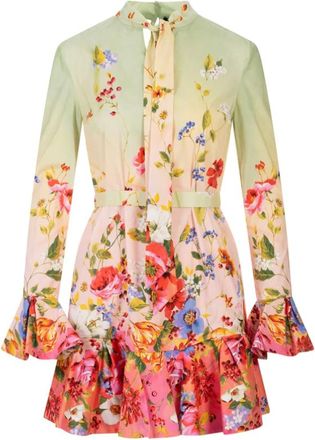 Roberto Cavalli Femme, Robes, Multicolore, Taille: 40 FR Mini Robe avec Imprim&eacute; Miami